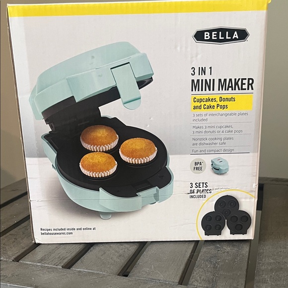Bella. | Kitchen | Bella 3in Mini Maker In Light Blue Cupcakes Donuts ...